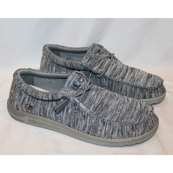 Hey Dude | Shoes | New Mens Hey Dude Wally Gray Linen Canvas Sneakers ...